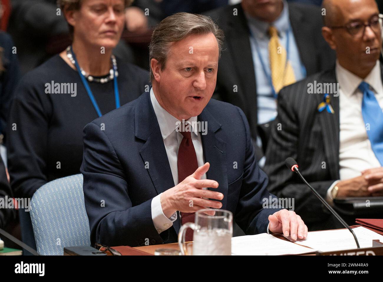New York, New York, USA. 23rd Feb, 2024. Lord David Cameron, Secretary ...