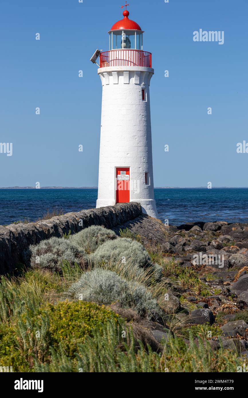 The Griffiths Island Lighthouse in Port Fairy Victoria Australia on ...