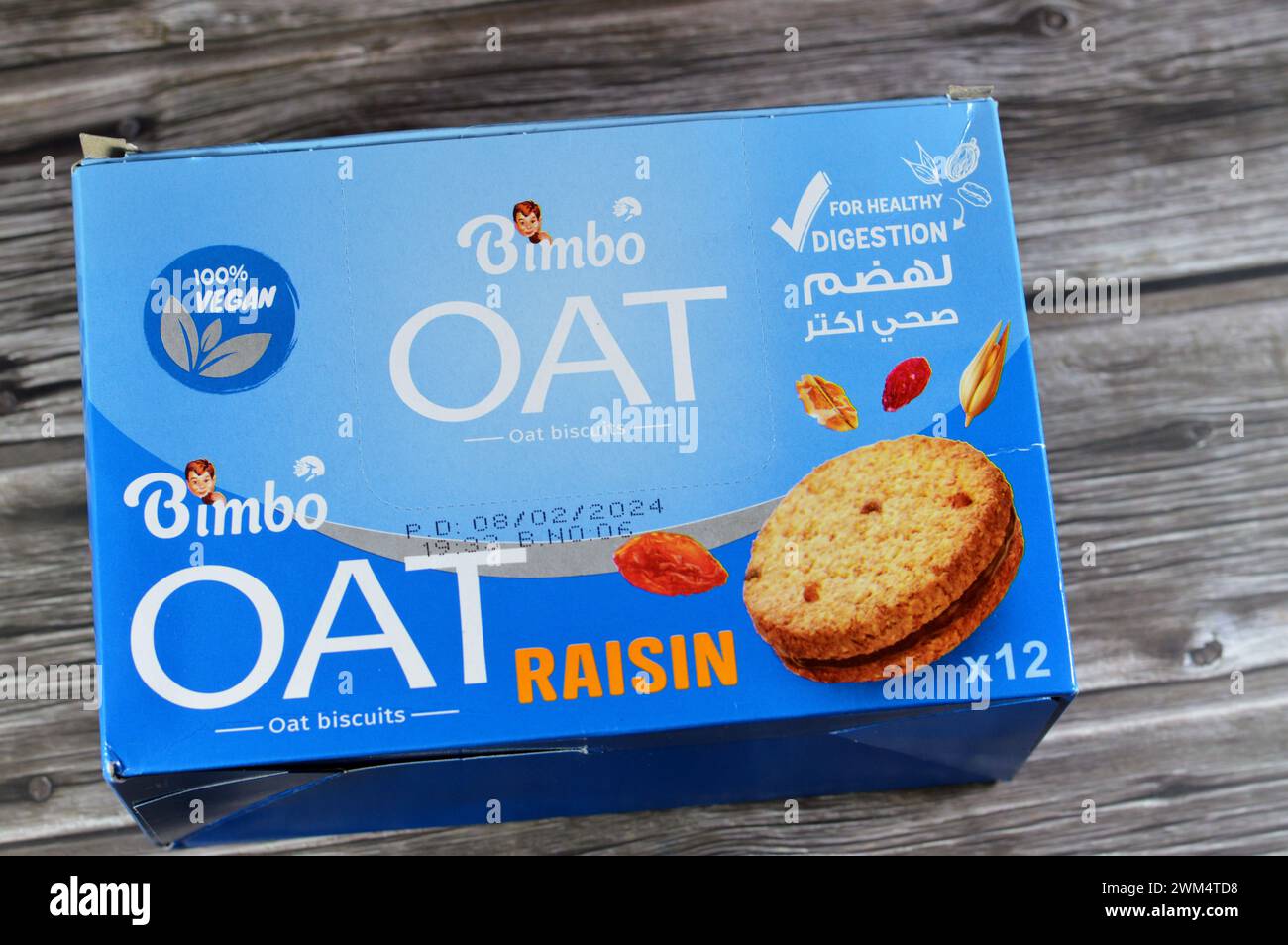 Cairo, Egypt, February 22 2024: Bimbo Oat Biscuits with Raisin and ...