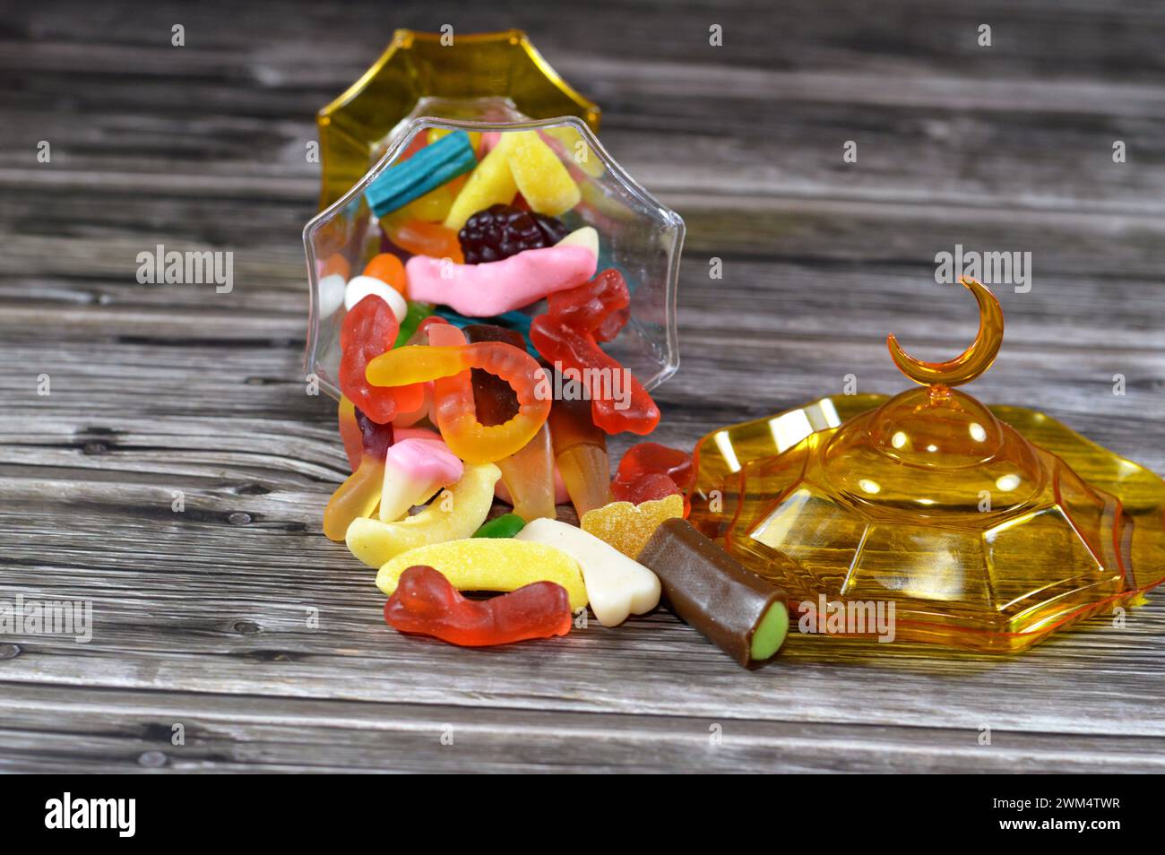 Ramadan lantern fanous lamp with assorted gummy candy, Gummies, gummi ...