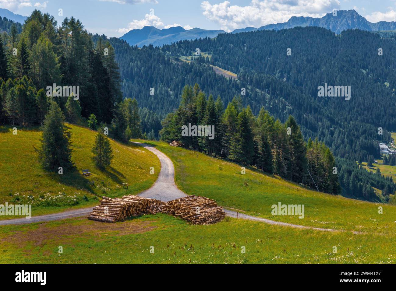 Dolomiti Alps in Alta Badia landscape amd peaks view, Trentino Alto ...
