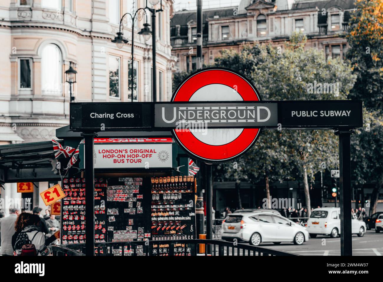A big sign of underground on the street in London, UK Stock Photo - Alamy