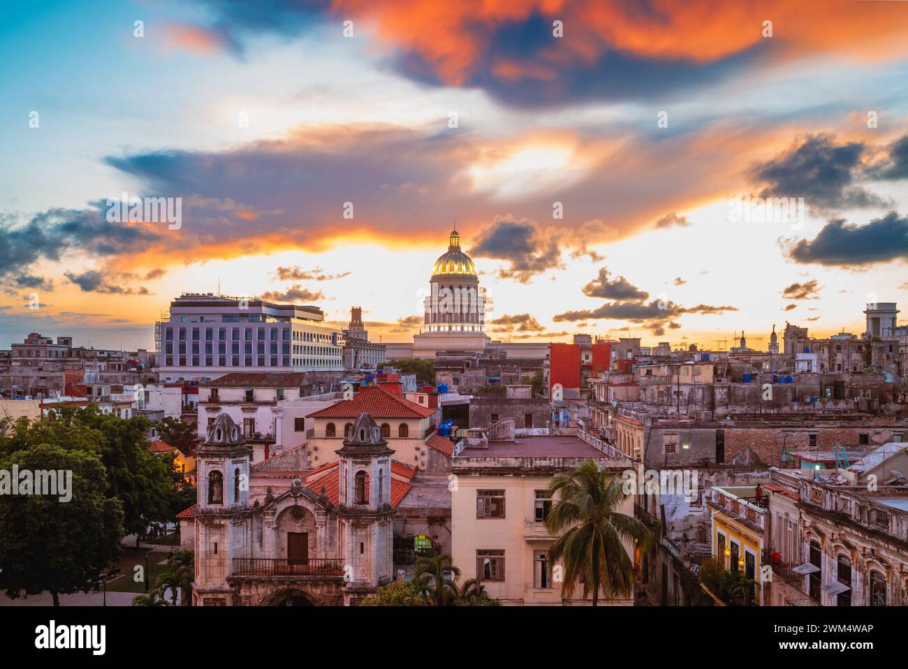 skyline of Havana, or Habana, the capital and largest city of Cuba ...