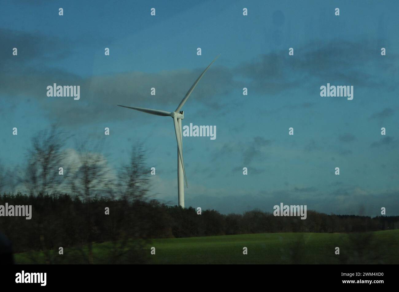 Hwening/ Denmark /23 February 2024/. Danish wind turbines park and ...