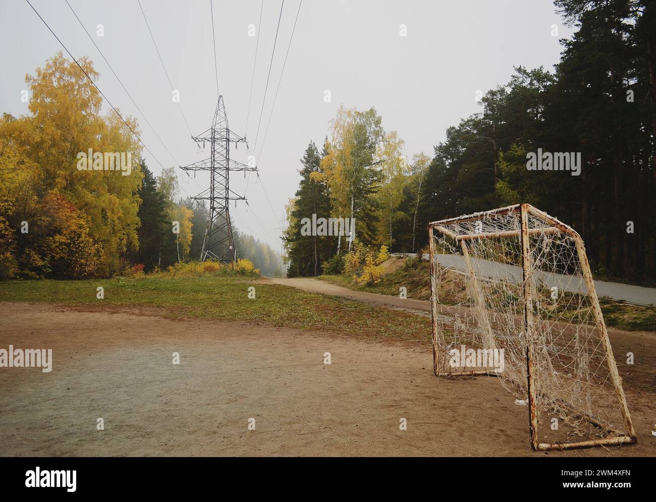 Electric power lines in beautiful landscape hi-res stock photography ...