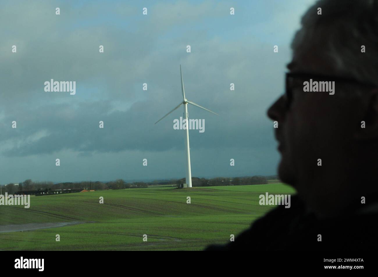 Hwening/ Denmark /23 February 2024/. Danish wind turbines park and ...