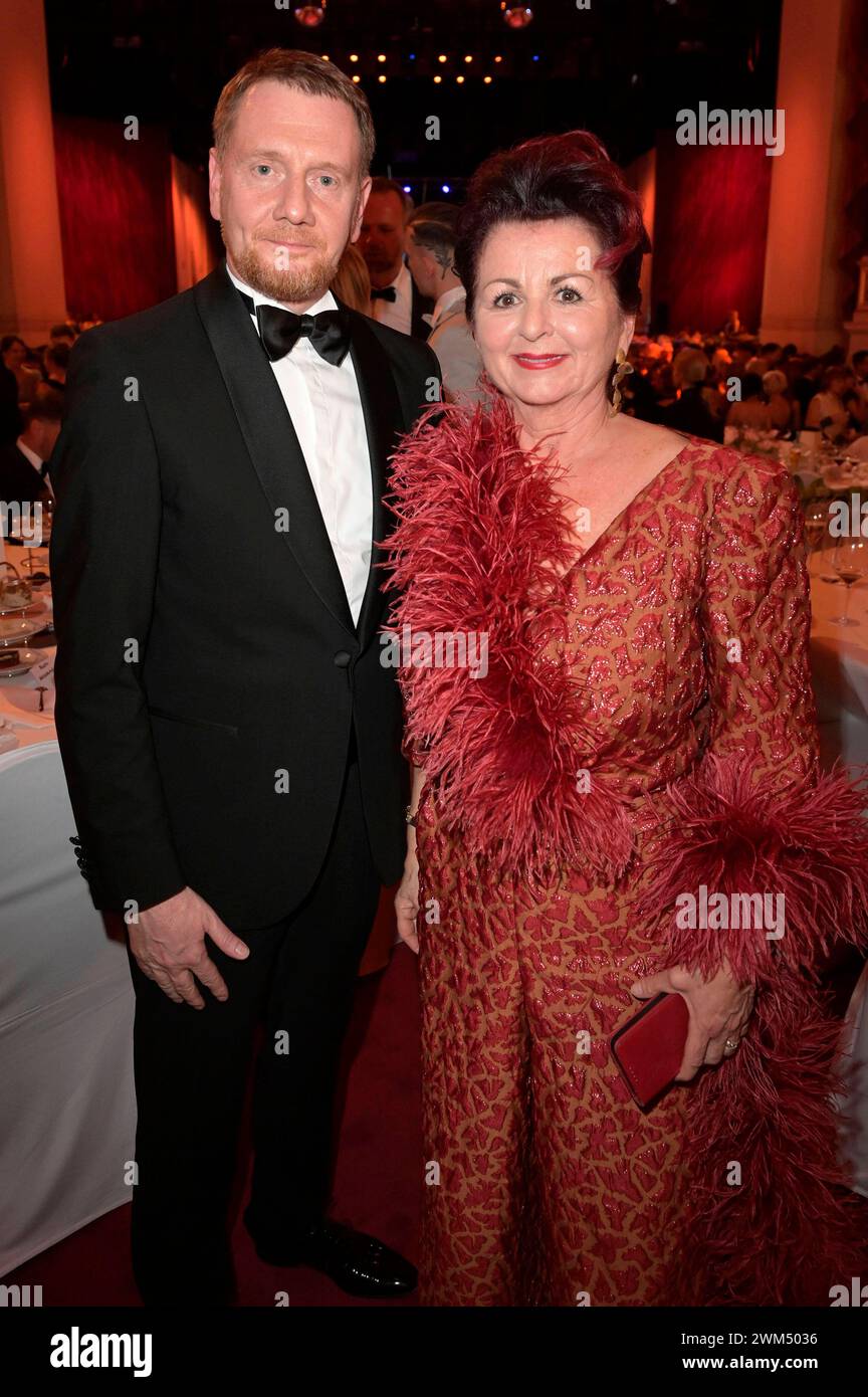 Michael Kretschmer und Viola Klein beim 16. SemperOpernball 2024 in der Semper Oper. Dresden, 23 ...