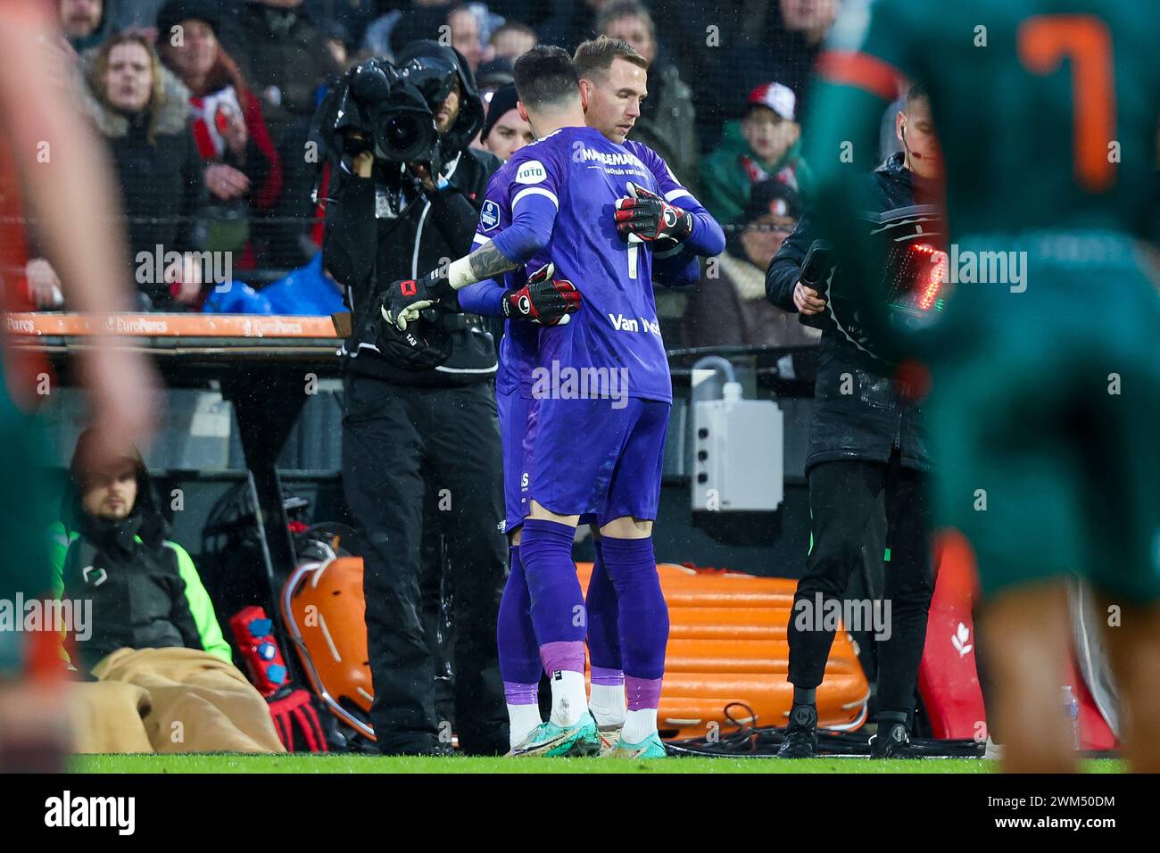 ROTTERDAM, NETHERLANDS - FEBRUARY 18: Etienne Vaessen (RKC Waalwijk) and Jeroen Houwen (RKC ...