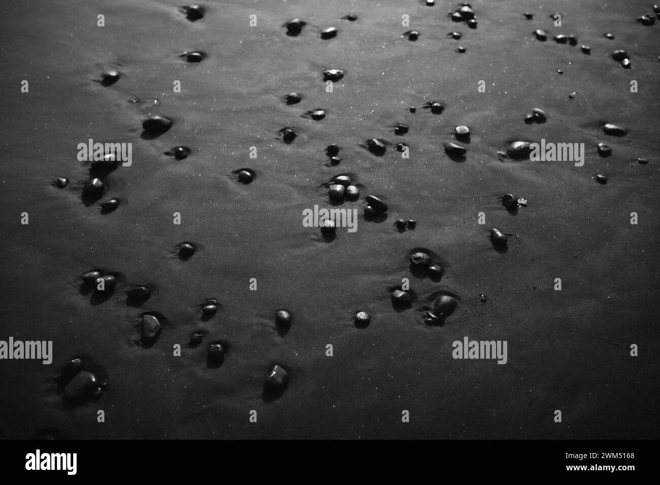 Wet pebbles on the beach Black and White Stock Photos & Images - Alamy