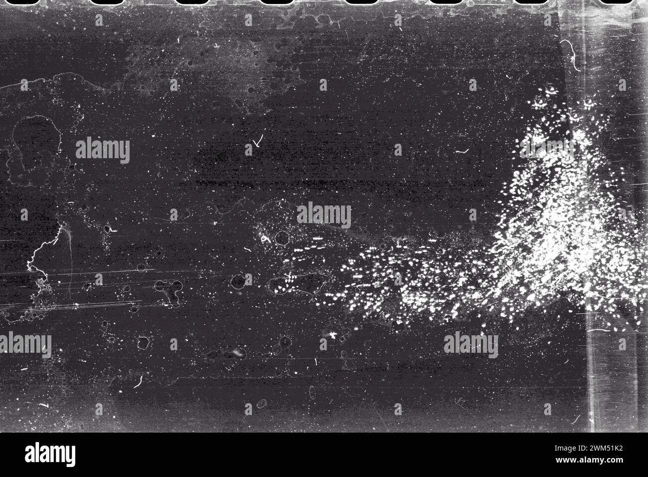 Blank grained film strip texture background with heavy grain and dust ...