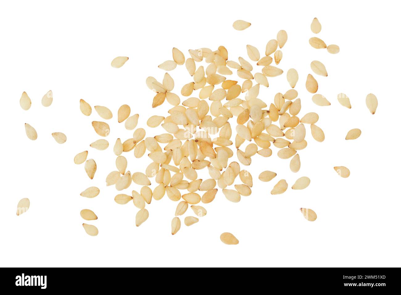 Sesame seeds isolated on white background. Top view. Flat lay Stock ...