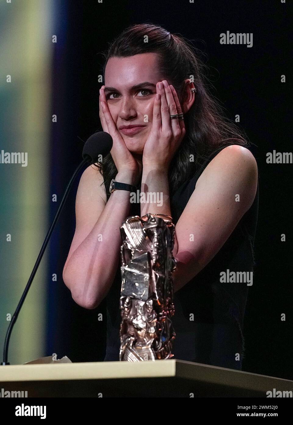 Ella Rumpf reacts as she was awarded the 'Best Female Newcomer' Cesar ...