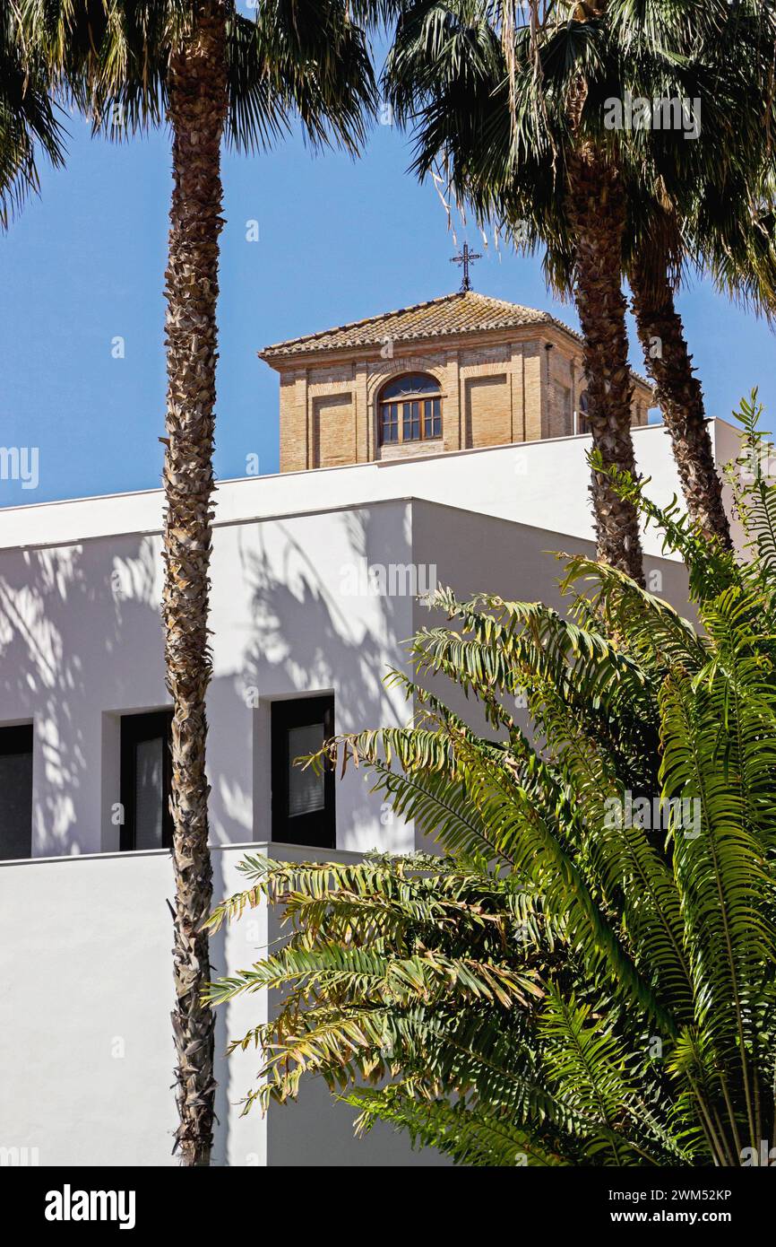 white exterior wall of Picasso museum building in Malaga, Spain Stock ...