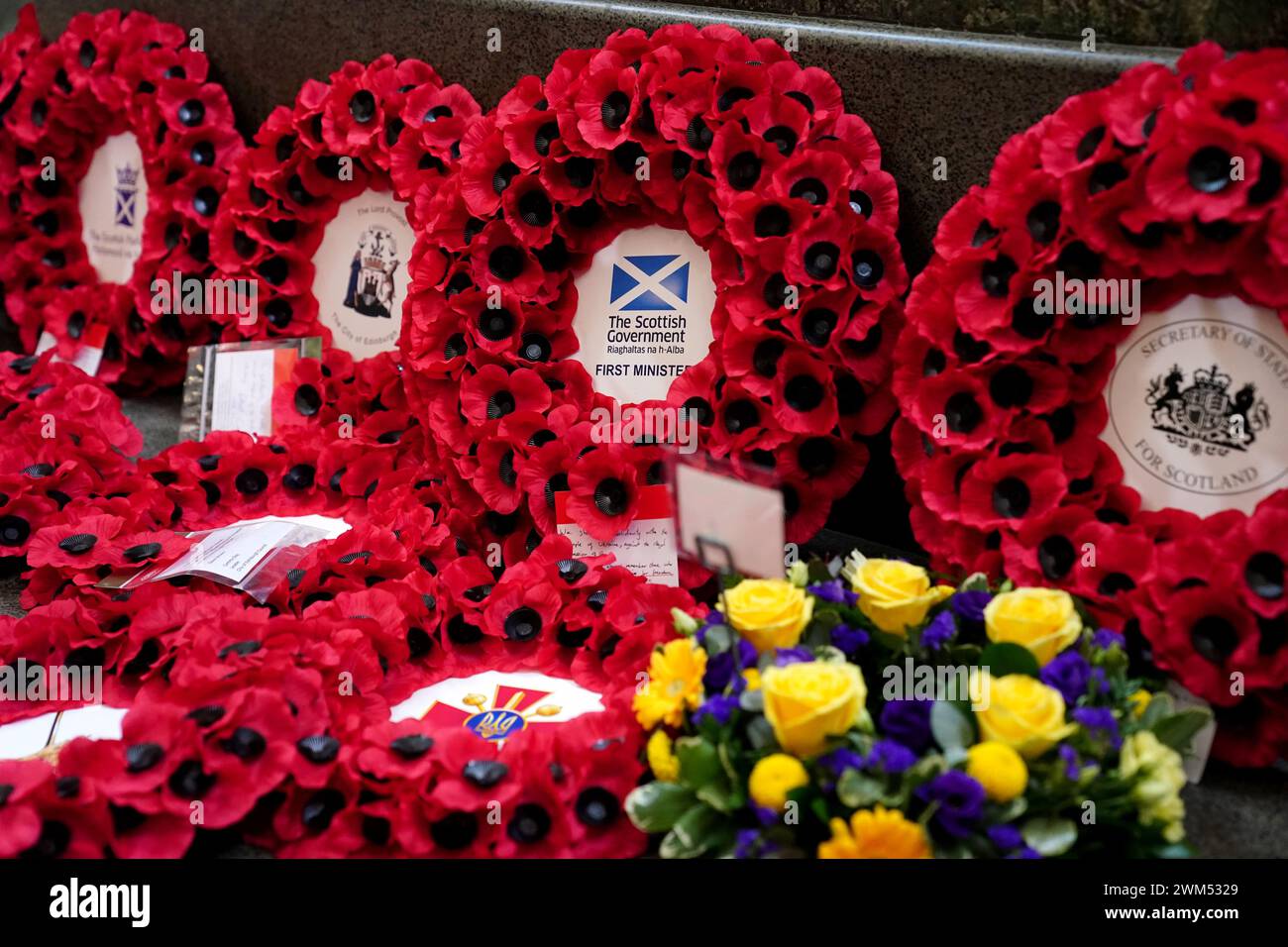 Wreath laid by Scotland's First Minister Humza Yousaf, and other ...