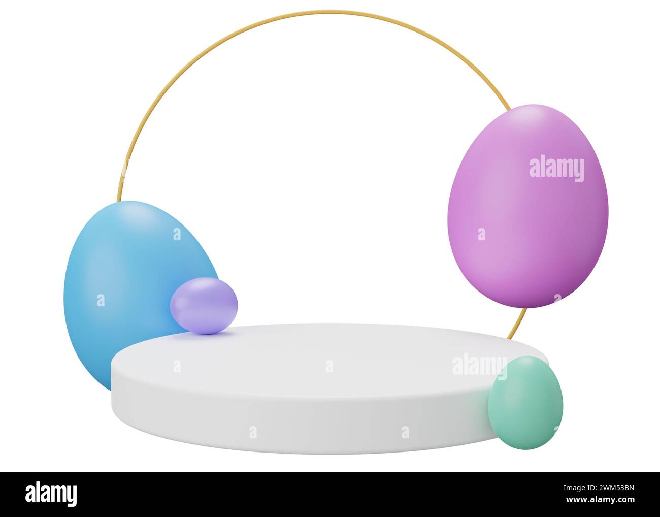 easter egg podium pedestal. 3d render illustration. Happy Easter ...