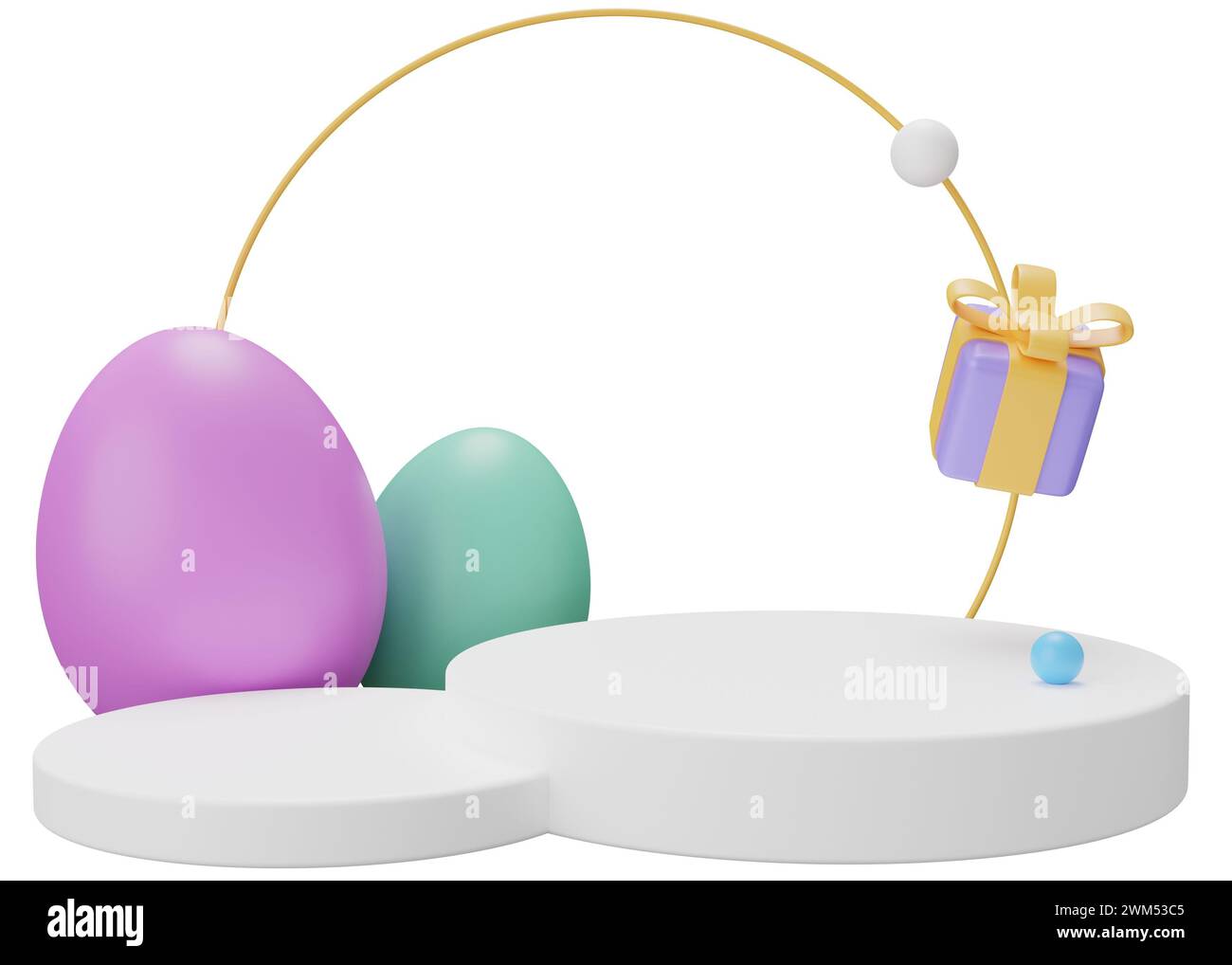 easter egg podium pedestal. 3d render illustration. Happy Easter ...