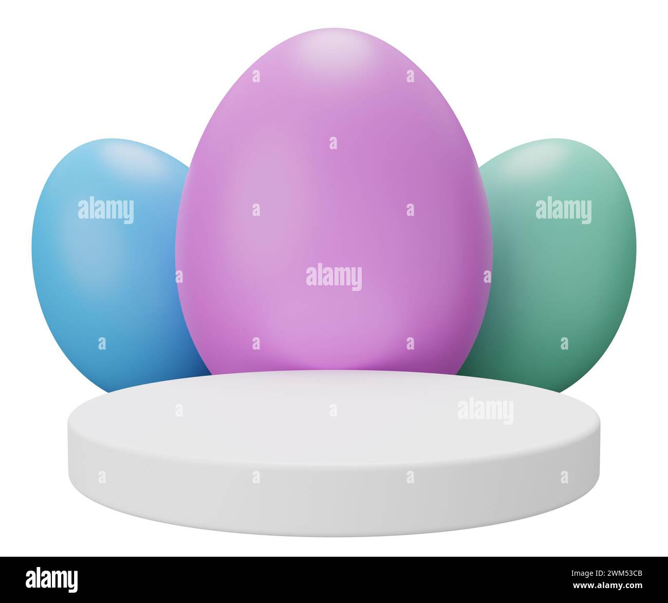 easter egg podium pedestal. 3d render illustration. Happy Easter ...