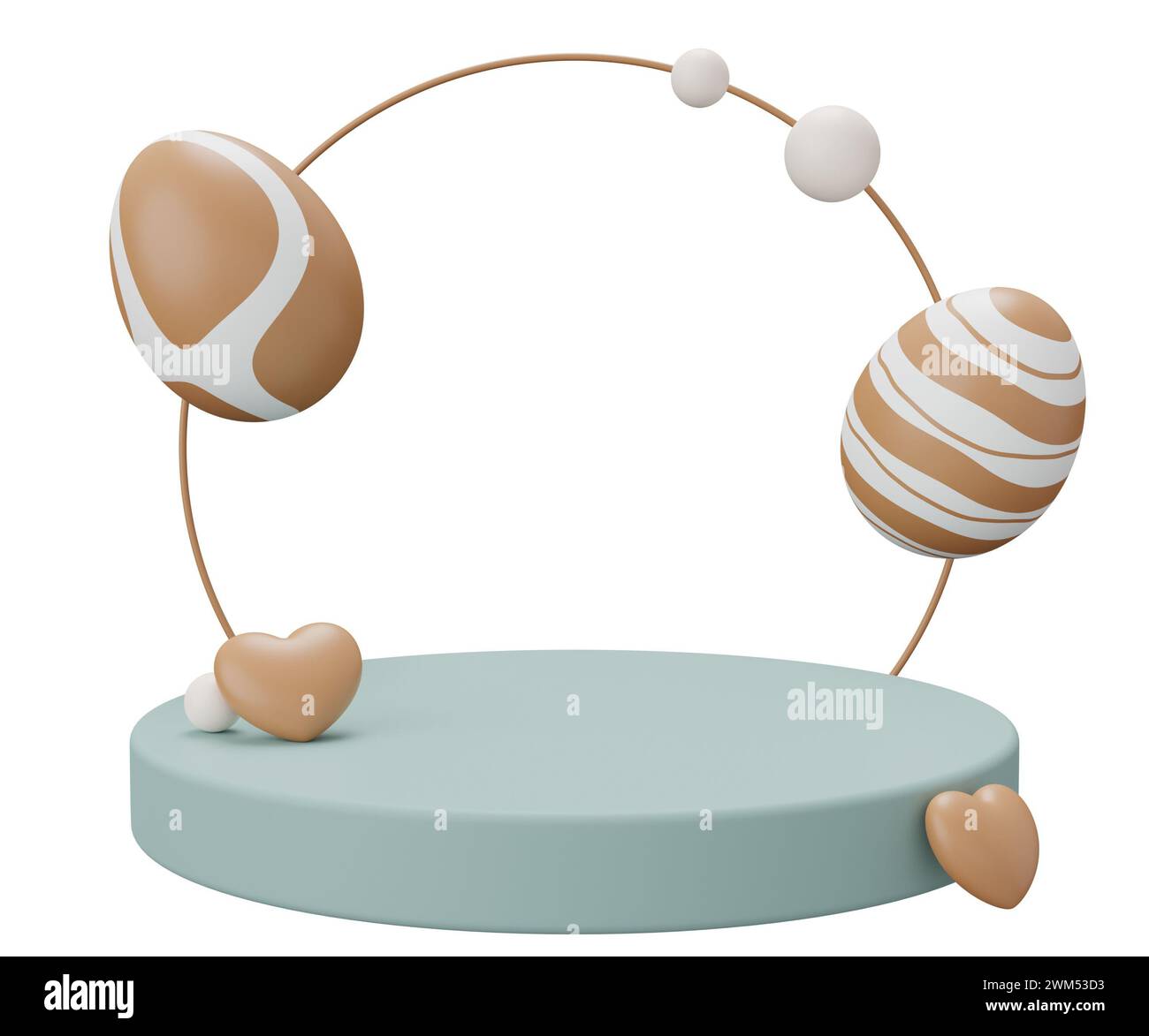 easter egg podium pedestal. 3d render illustration. Happy Easter ...