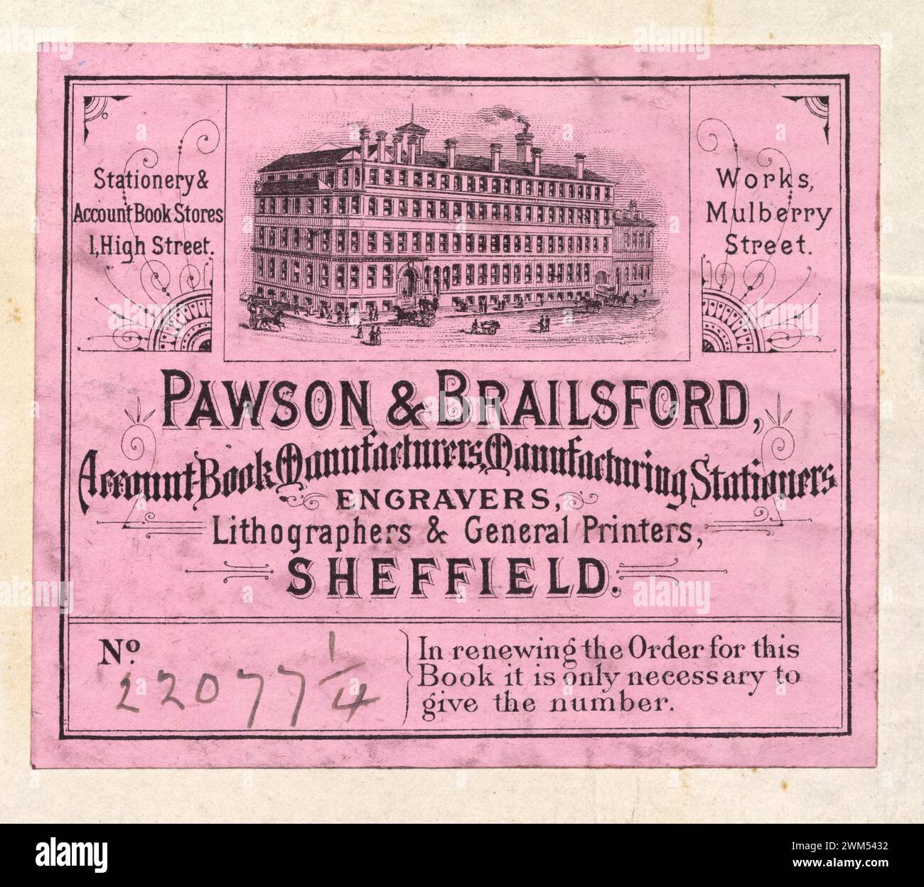 Pawson & Brailsford, account book manufacturers, manufacturing ...