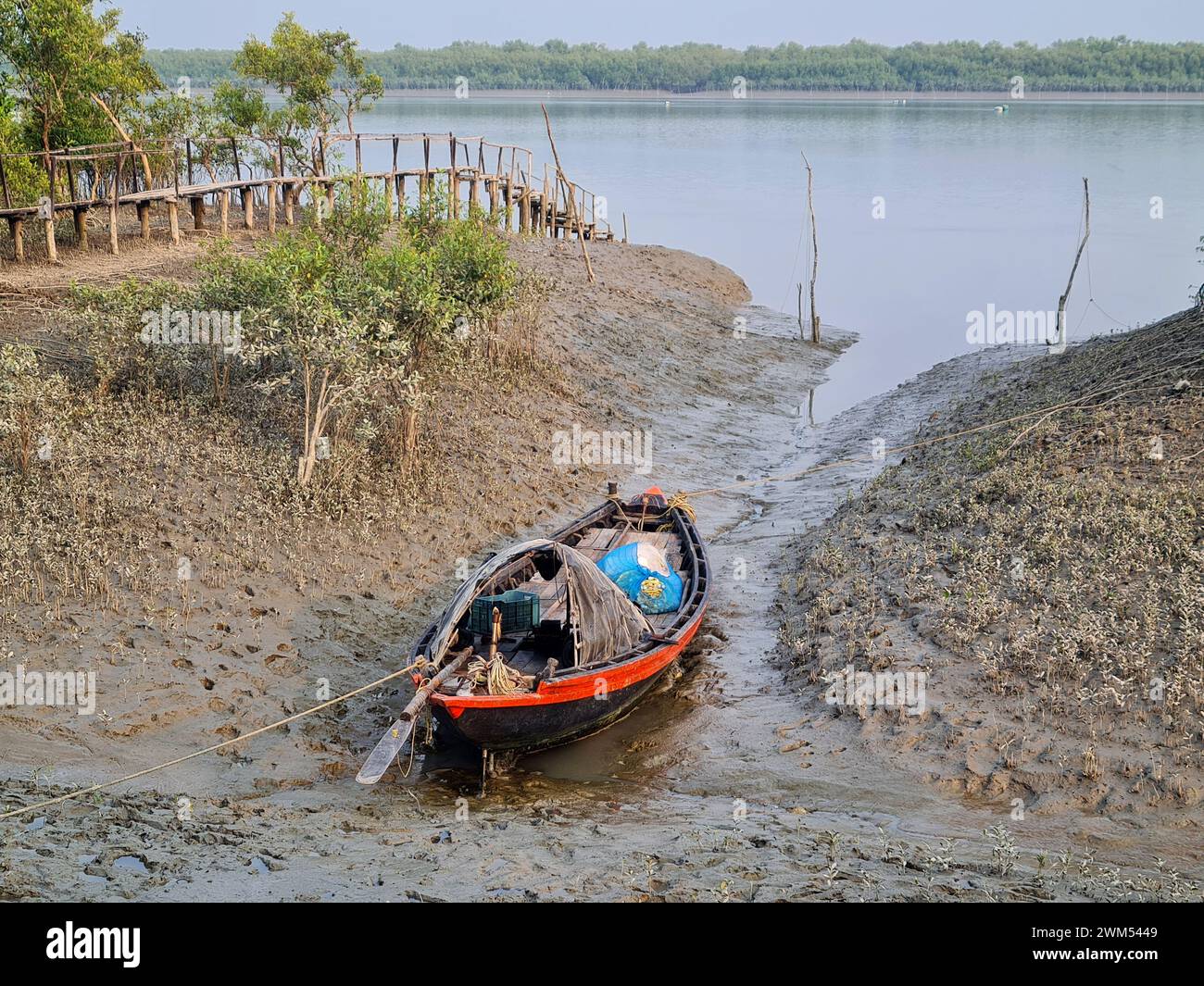 The beautiful rural village landscape of Sundarban Island at West ...
