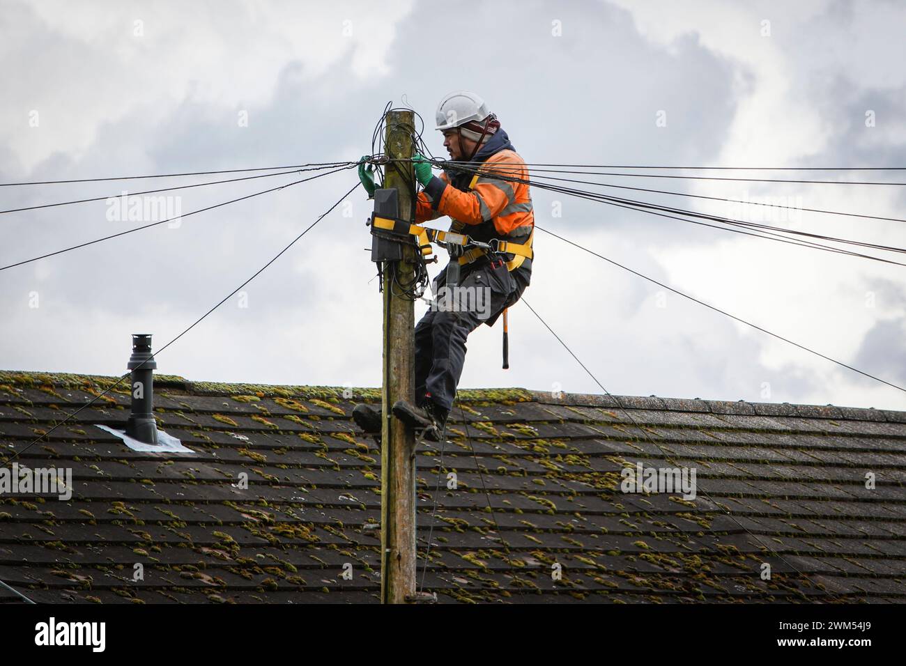 A British Telecom / BT OPENREACH worker, Telecommunications Engineer ... A British Telecom / BT OPENREACH worker, Telecommunications Engineer ...