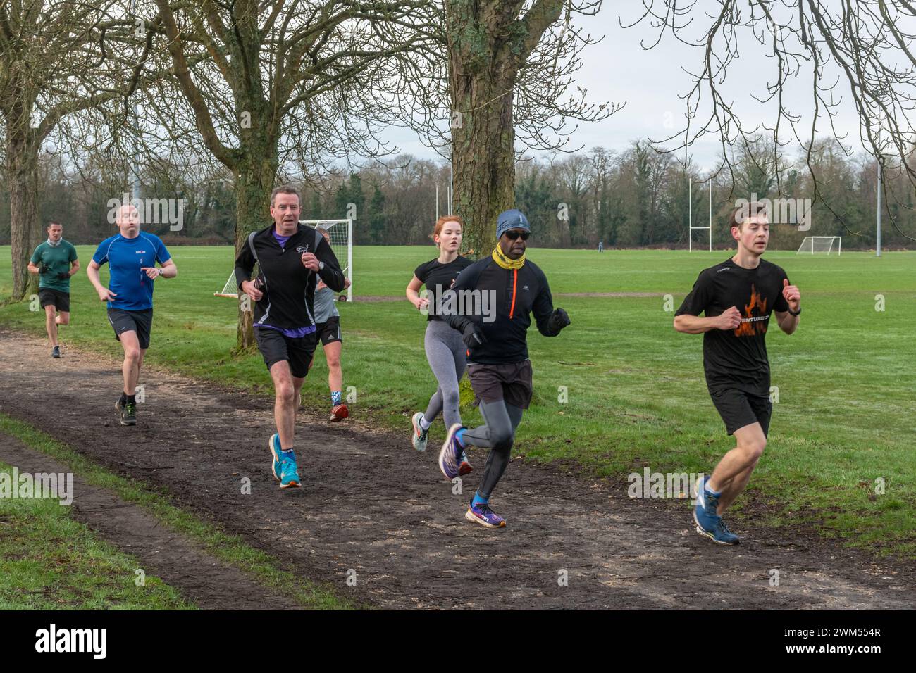 People taking part in Rushmoor Parkrun, a regular Saturday running ...