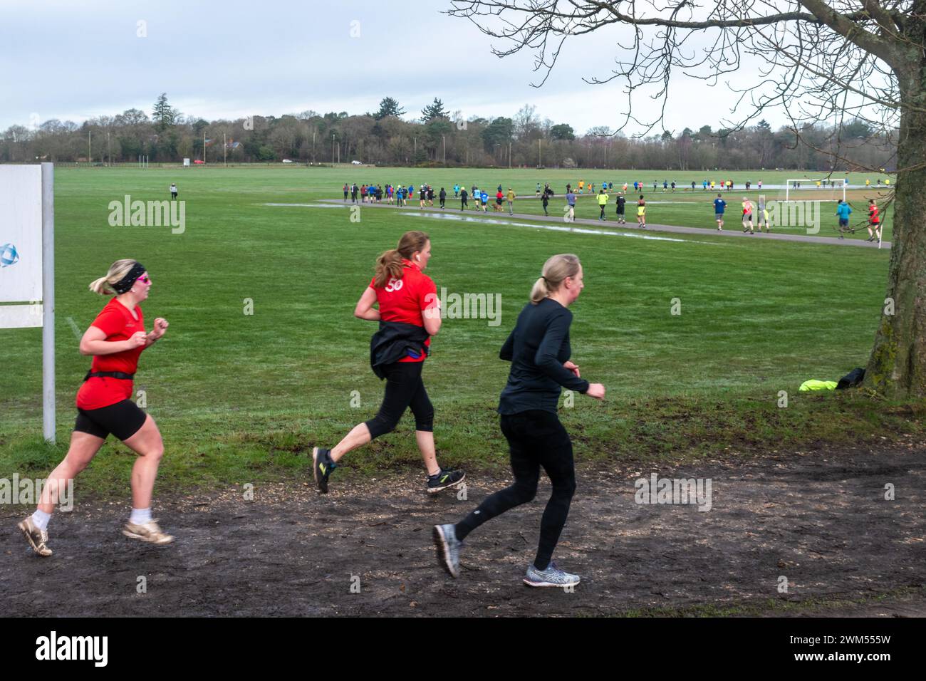 People taking part in Rushmoor Parkrun, a regular Saturday running ...