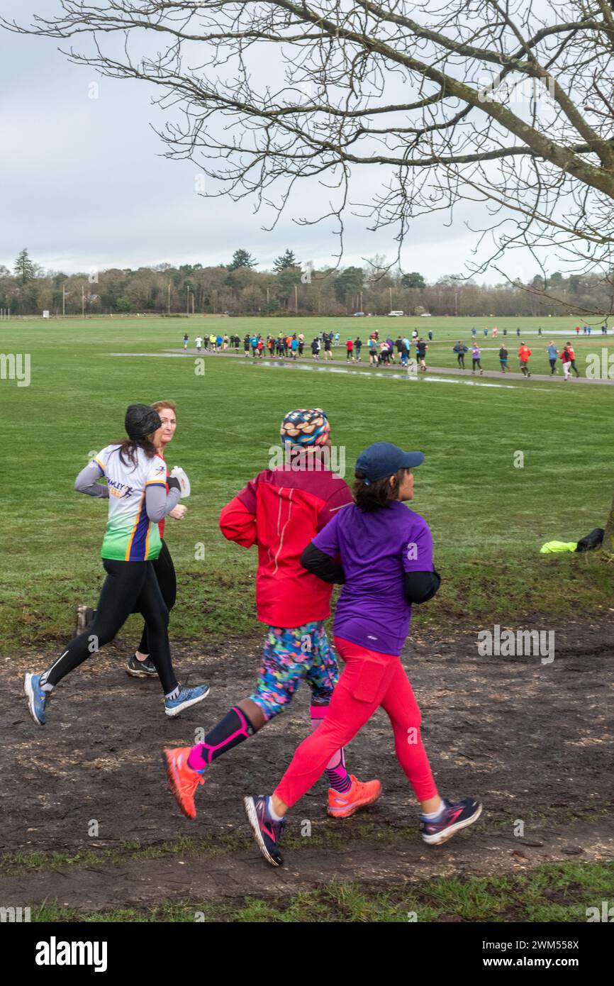 People taking part in Rushmoor Parkrun, a regular Saturday running ...