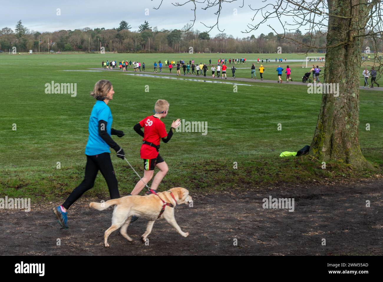 People taking part in Rushmoor Parkrun, a regular Saturday running ...