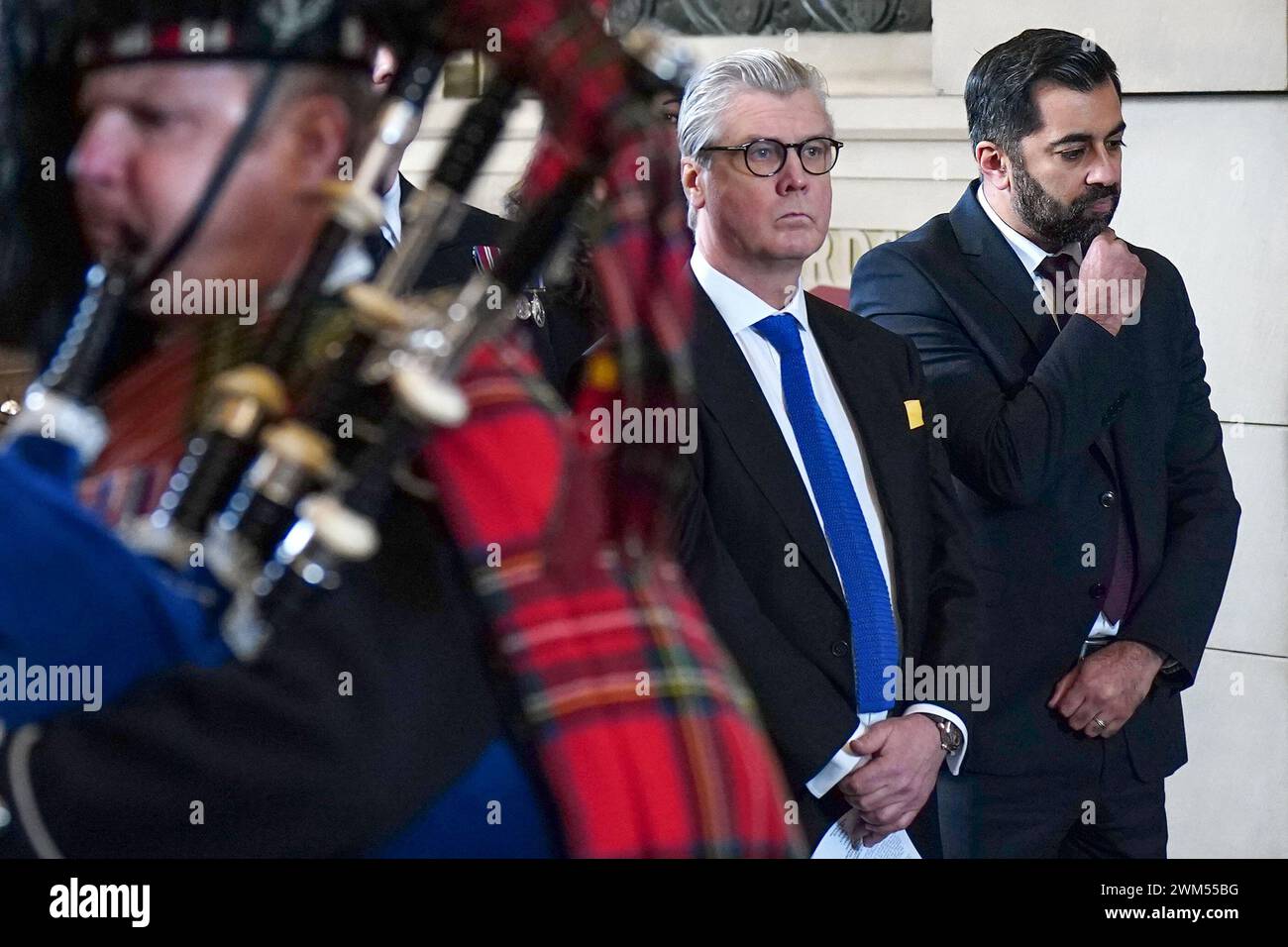 Scotland's First Minister Humza Yousaf (right) and Lord Offord of ...