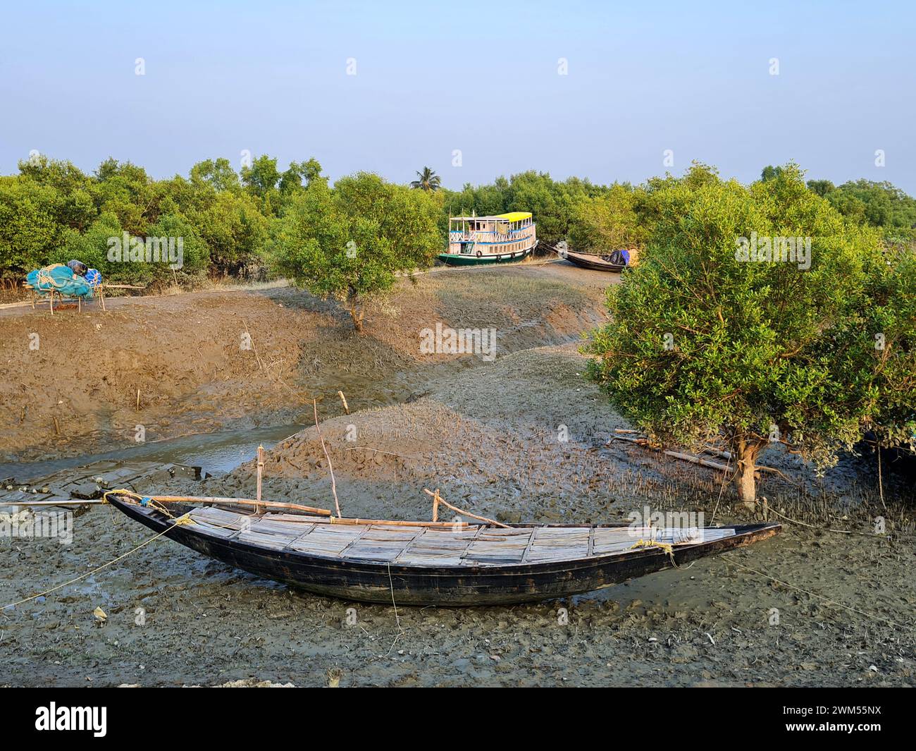The beautiful rural village landscape of Sundarban Island at West ...