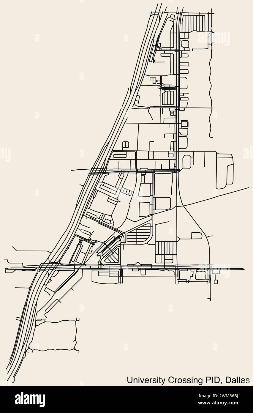 Street roads map of the UNIVERSITY CROSSING Public Improvement District ...