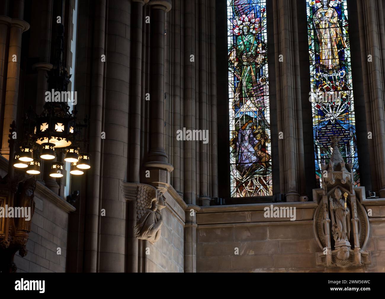 Stained glass windown architectural details of the University of ...