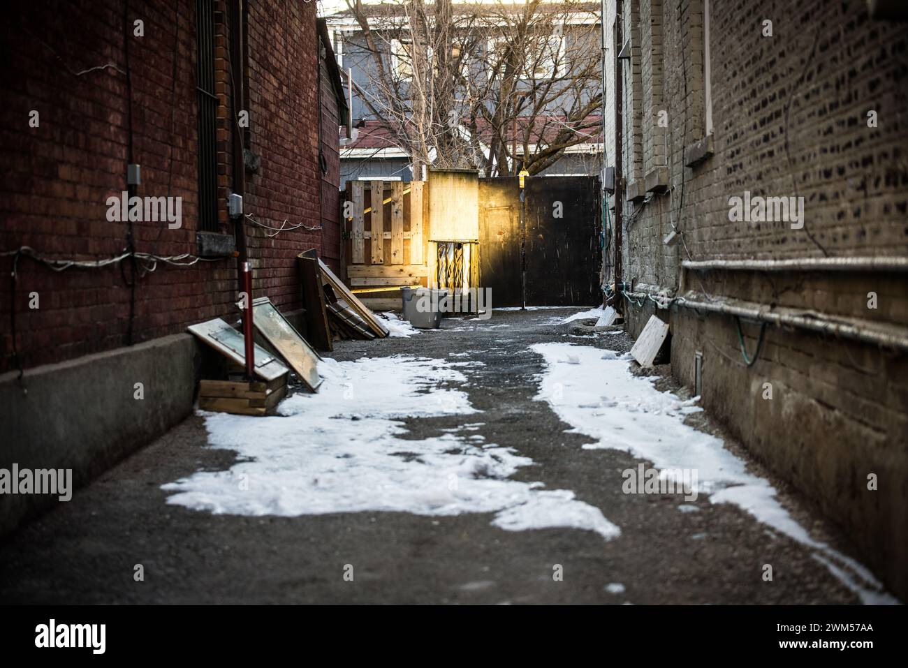 Toronto, Canada - Empty sidestreet in Toronto with house and sun coming ...