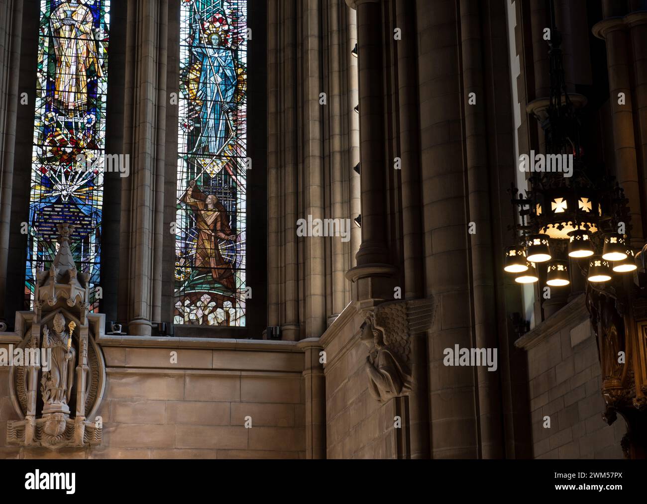 Stained glass windown architectural details of the University of ...