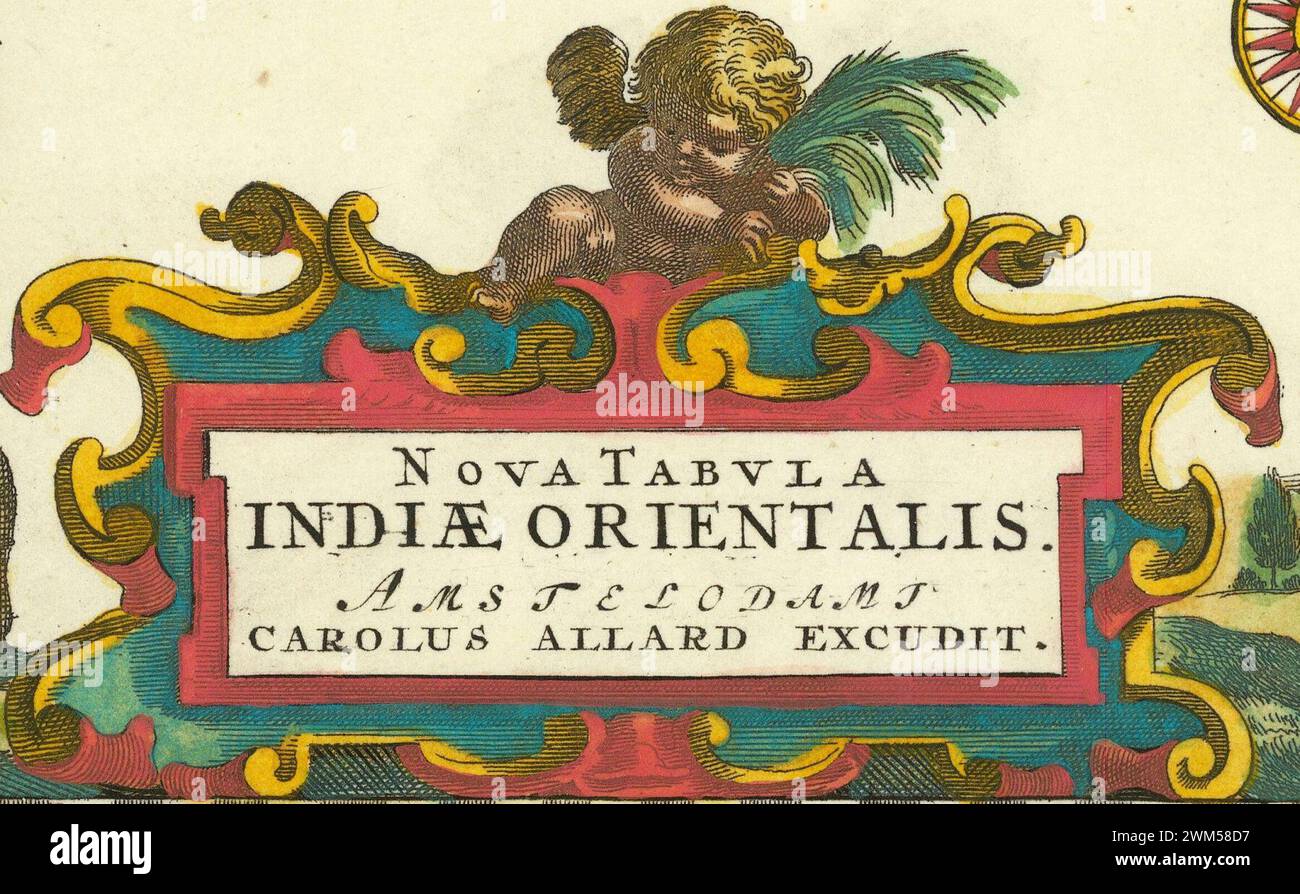 Basic cartouche in an Indian Ocean map by Allard Stock Photo - Alamy