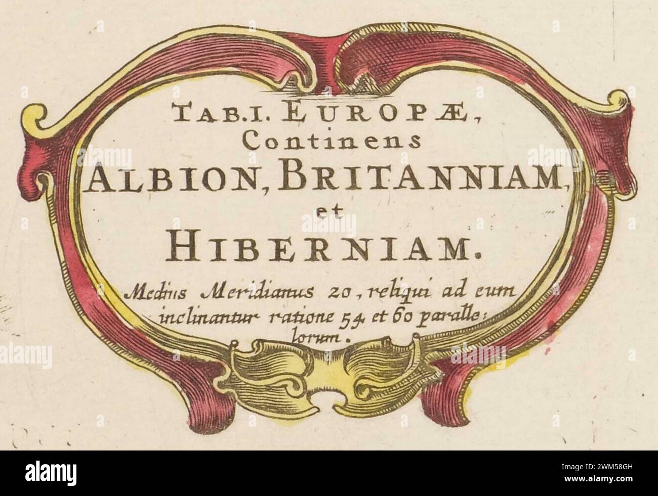 Basic cartouche on an Albion map by Mercator Stock Photo - Alamy