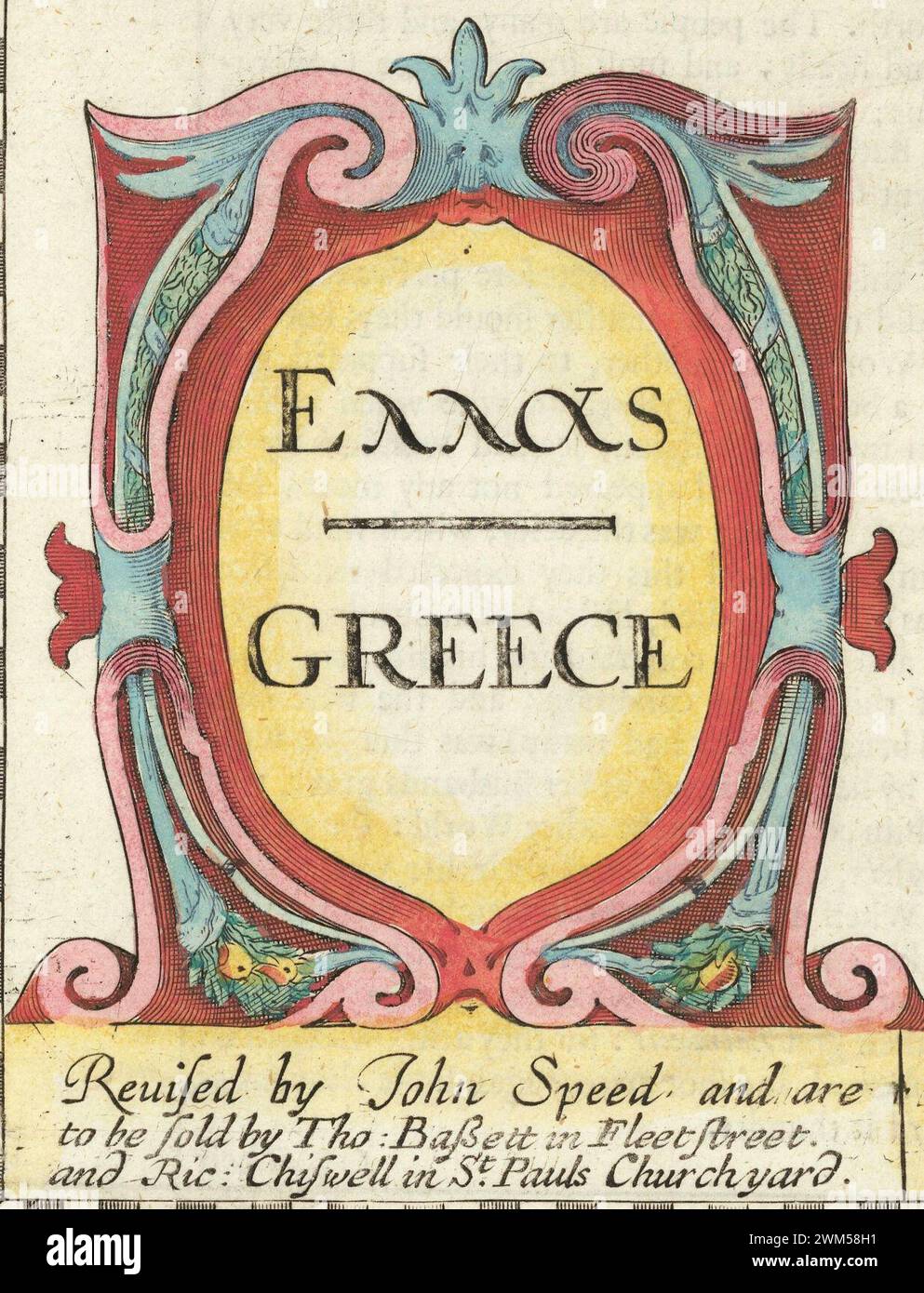 Basic cartouche on a map of Greece by Speed Stock Photo - Alamy
