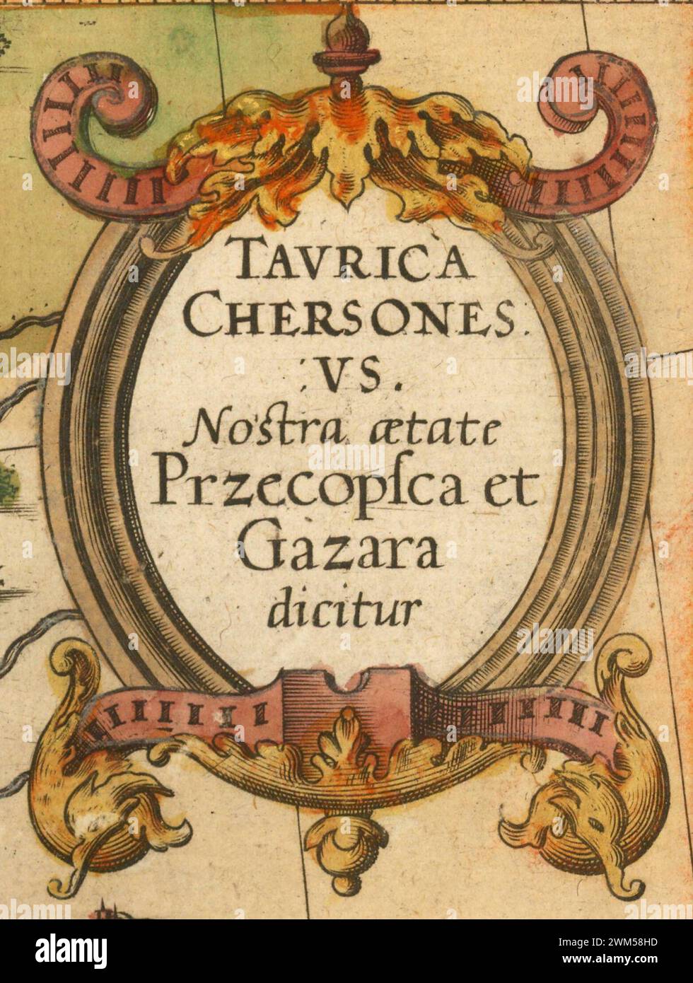 Basic cartouche on a Taurica map by Mercator (2 Stock Photo - Alamy