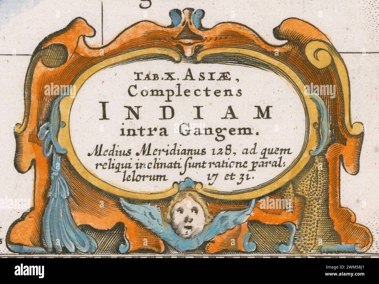 Basic cartouche on a India X map by Mercator Stock Photo - Alamy