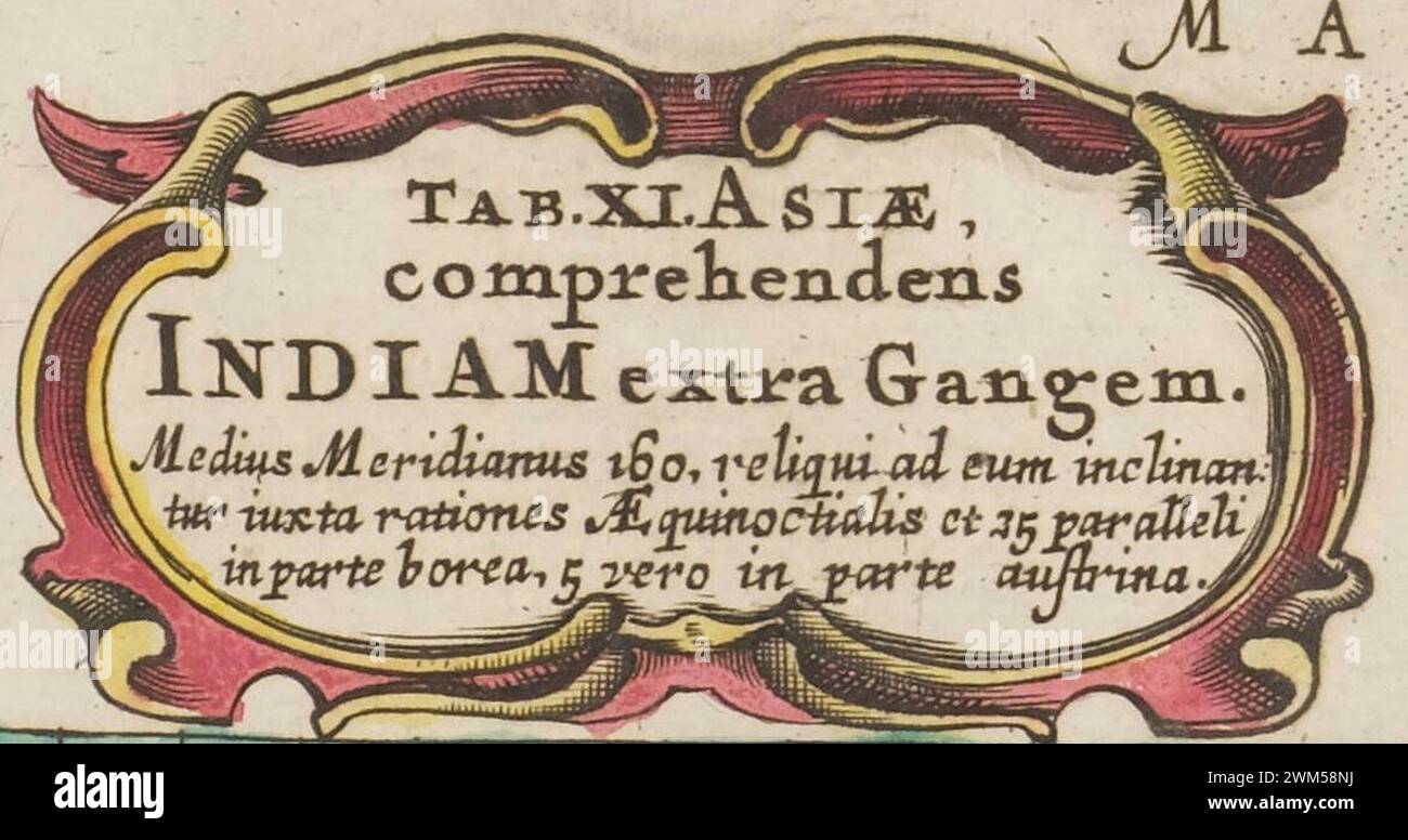 Basic cartouche on an India map by Mercator Stock Photo - Alamy