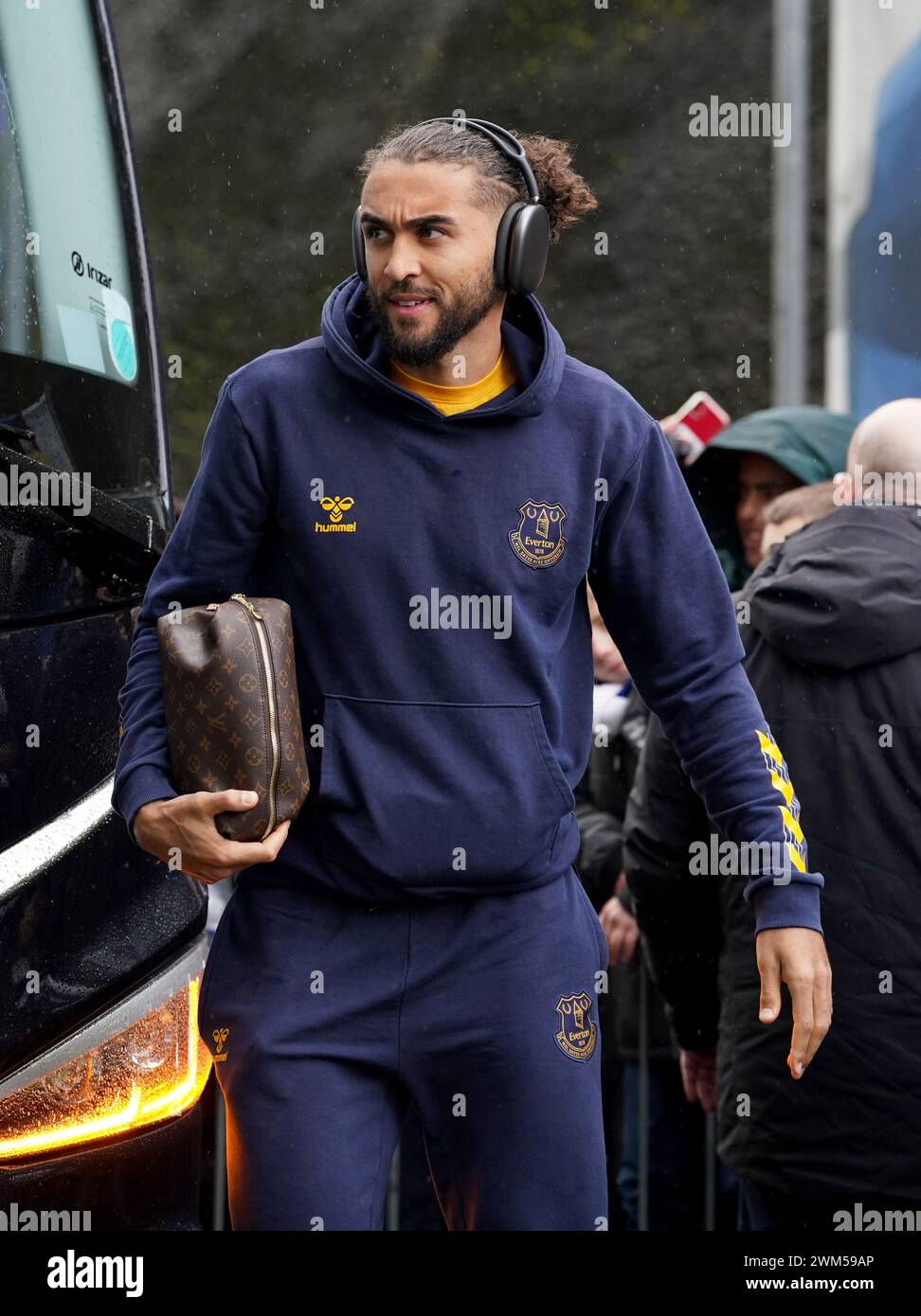 Everton's Dominic Calvert-Lewin arrives at the ground ahead of the ...