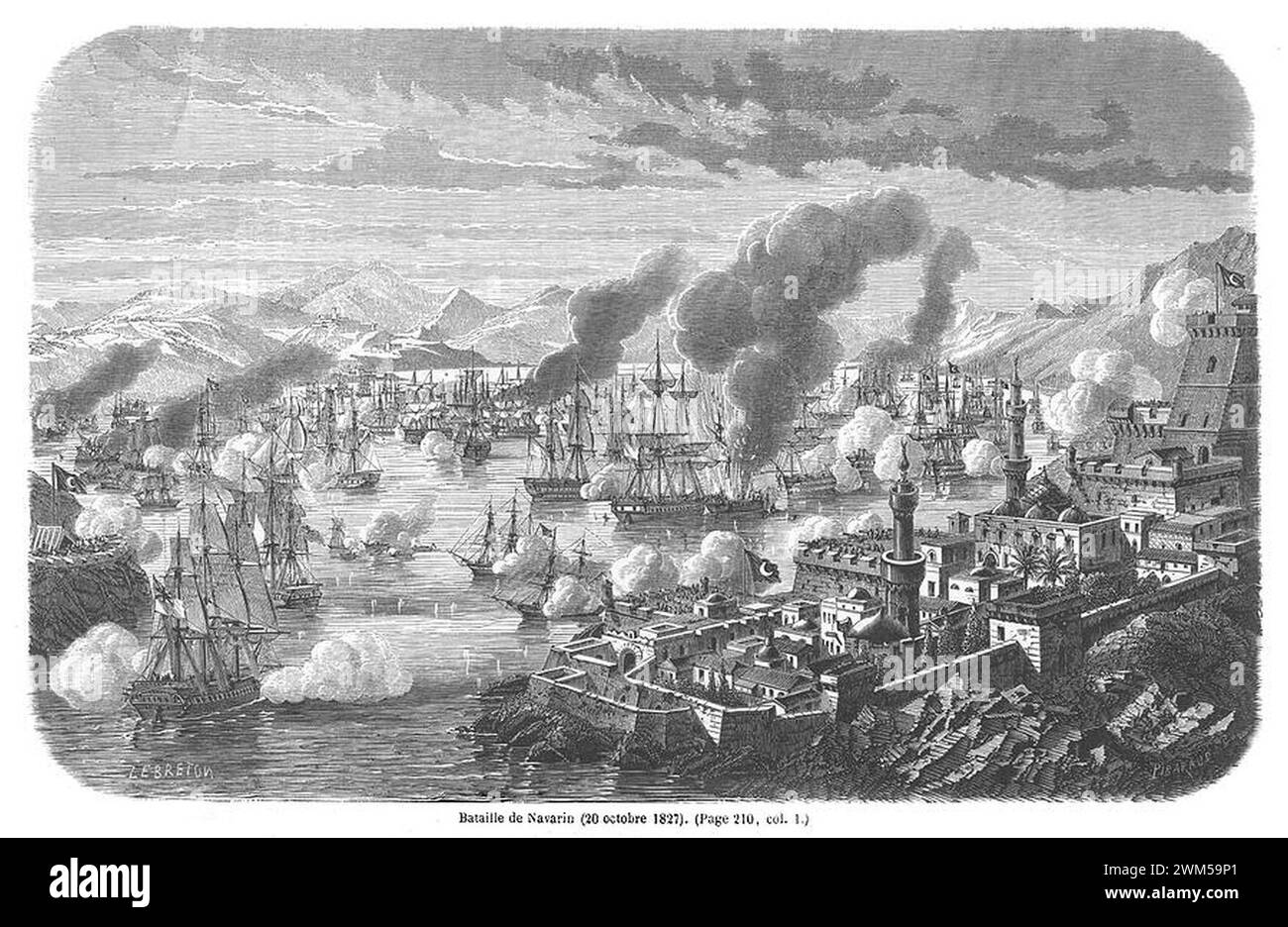 Bataille de Navarin (20 Octobre 1827), by Louis Le Breton - ltdmar ...