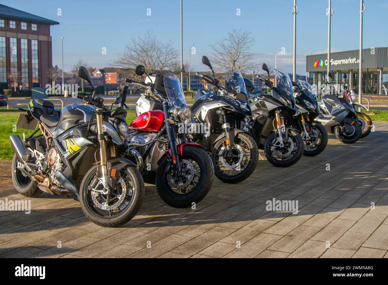 2023 BMW S 1000 Sport & BMW R18 Classic motorcycles; Row of BMW ...