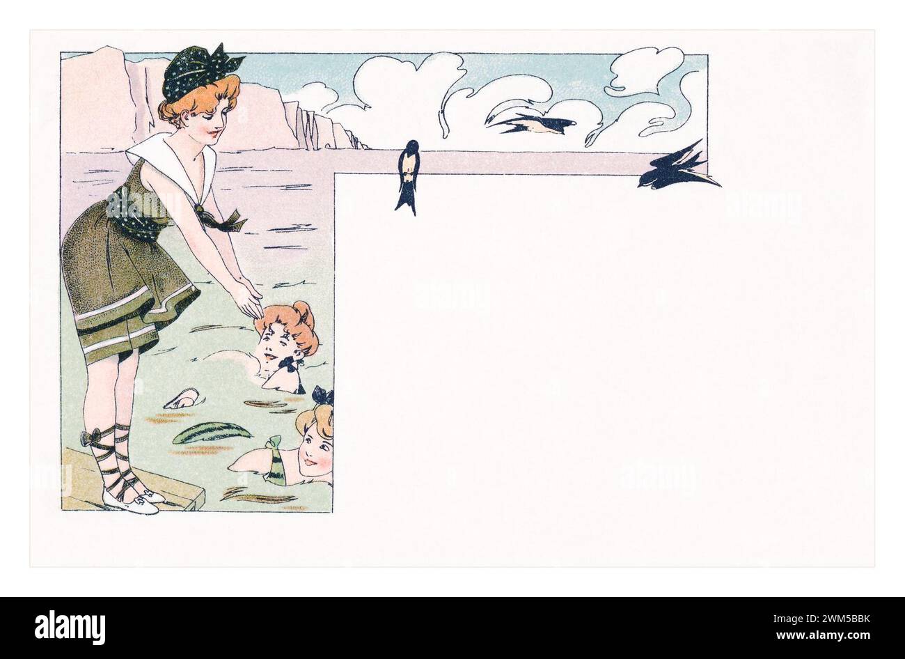 Bathing beauties postcard by Jacques Wély (1873-1910) (34465632562 ...