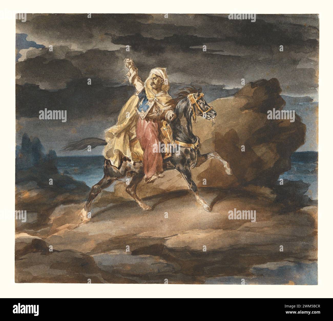 Theodore Gericault, The Giaour, watercolour painting, 1822-1823 Stock ...