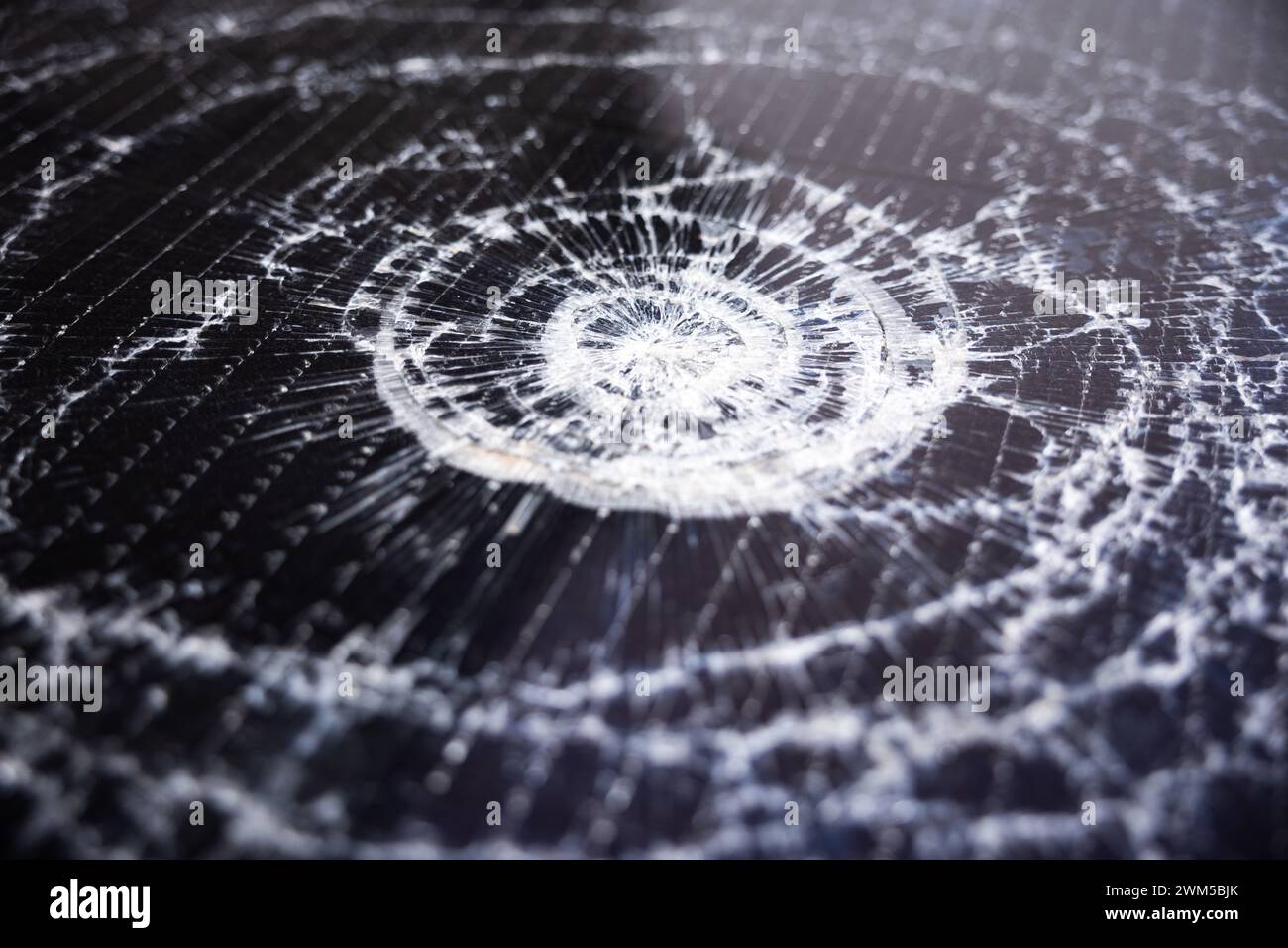 Close up photo of damaged solar panel from hail Stock Photo - Alamy