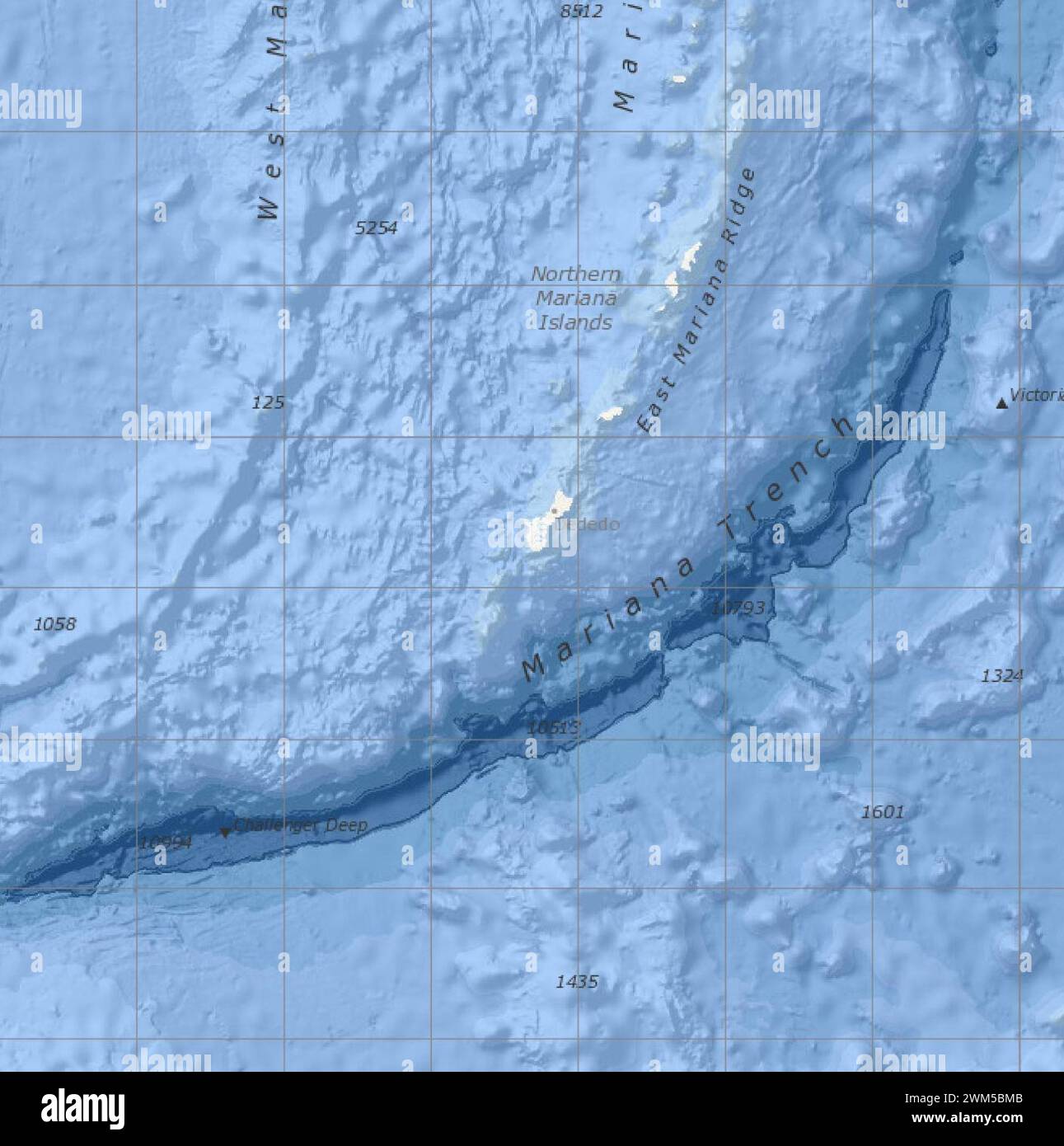 Bathymetric map of Guam Stock Photo - Alamy