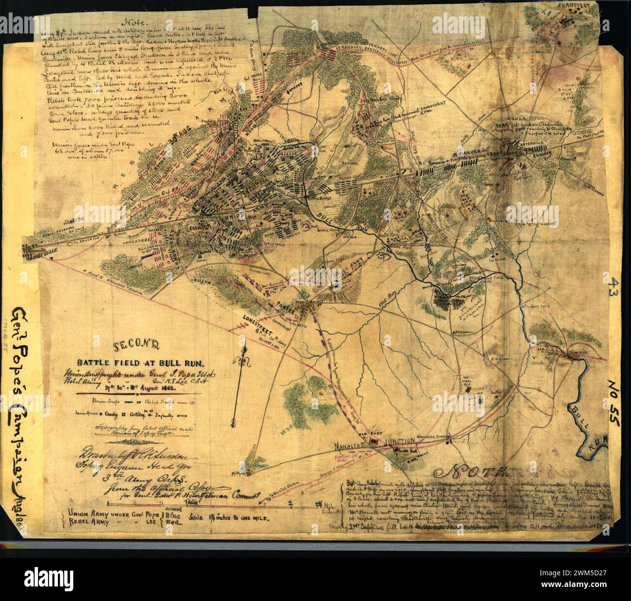 Battle map of 2nd Bull Run Stock Photo - Alamy
