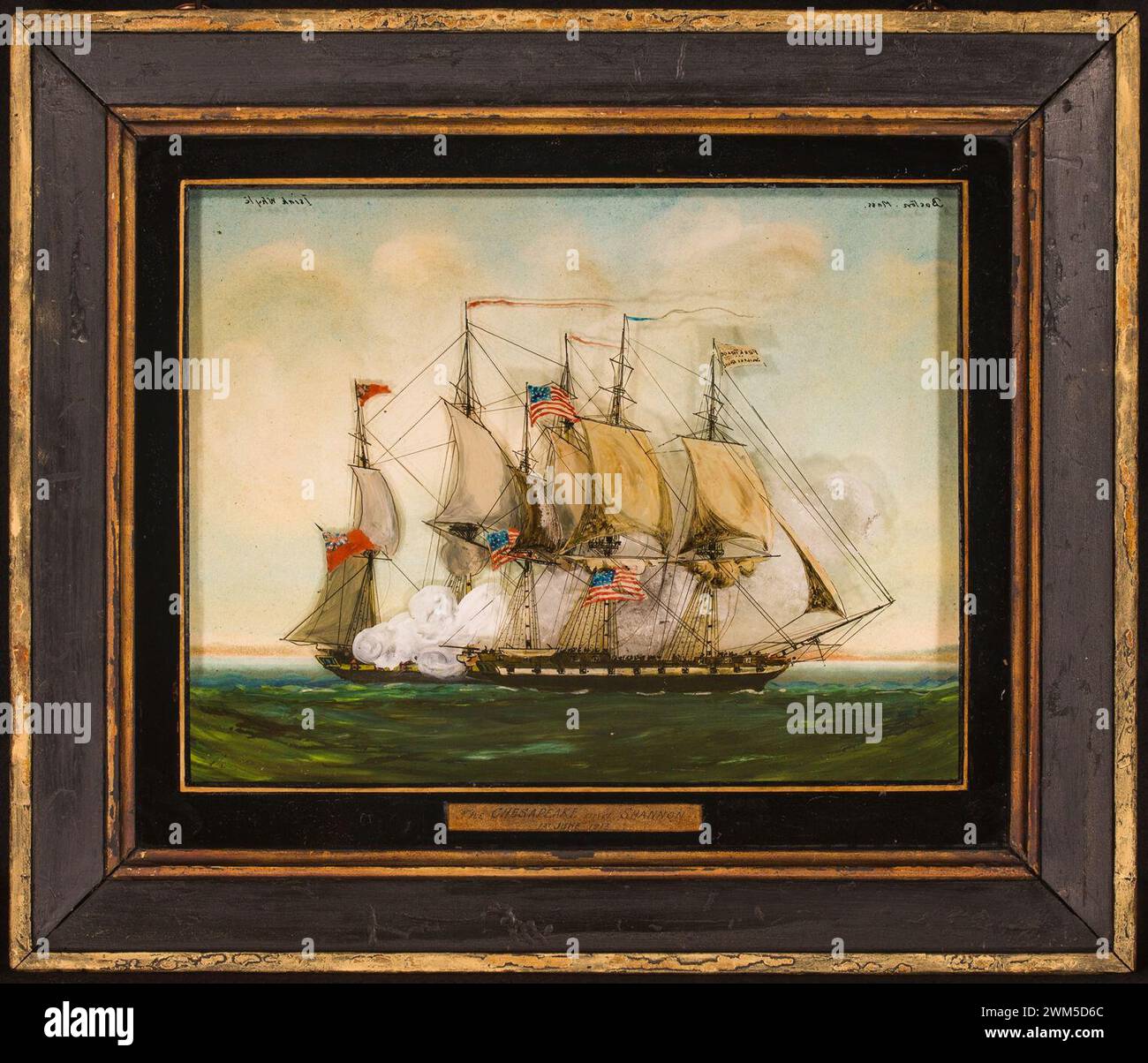 Battle of Boston Harbor, USS Chesapeake and HMS Shannon, by Isiah Whyte ...